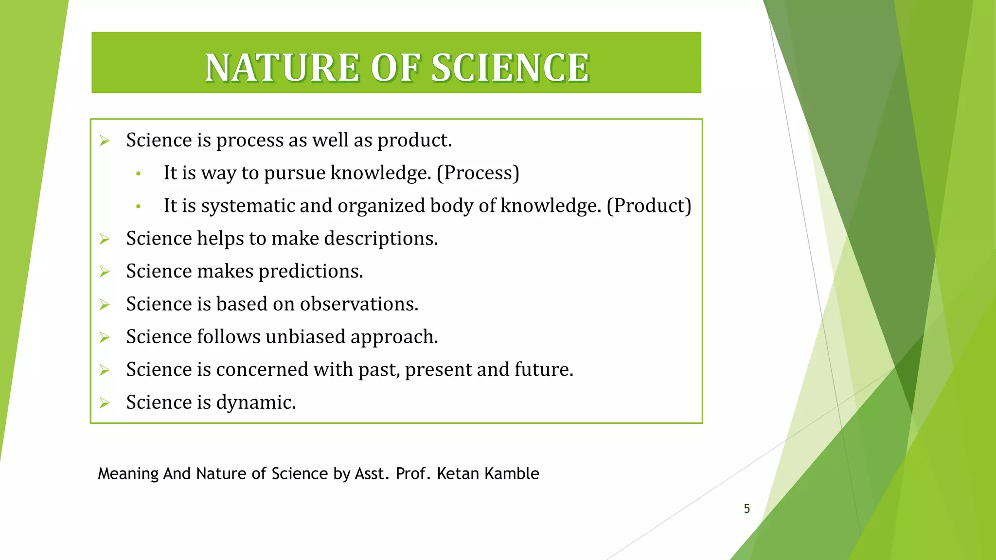 Meaning and nature of science | PPTX