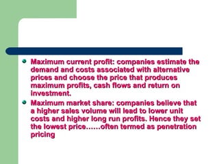 Meaning and objectives of pricing | PPT