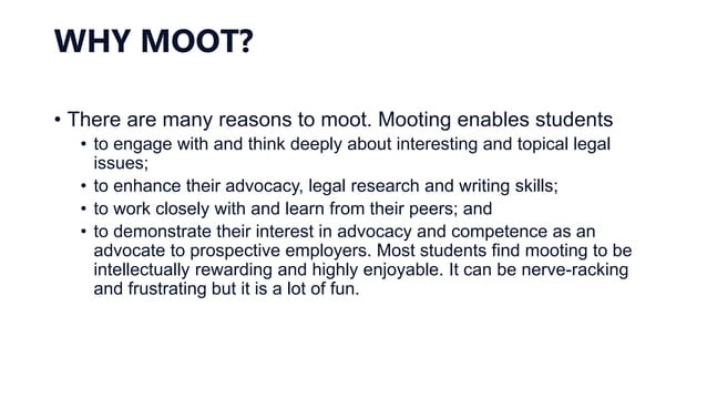 Meaning and Relevance of Mooting.pptx | Legal Services Industry ...