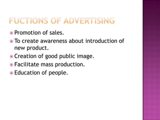 Meaning and role of advertising | PPTX