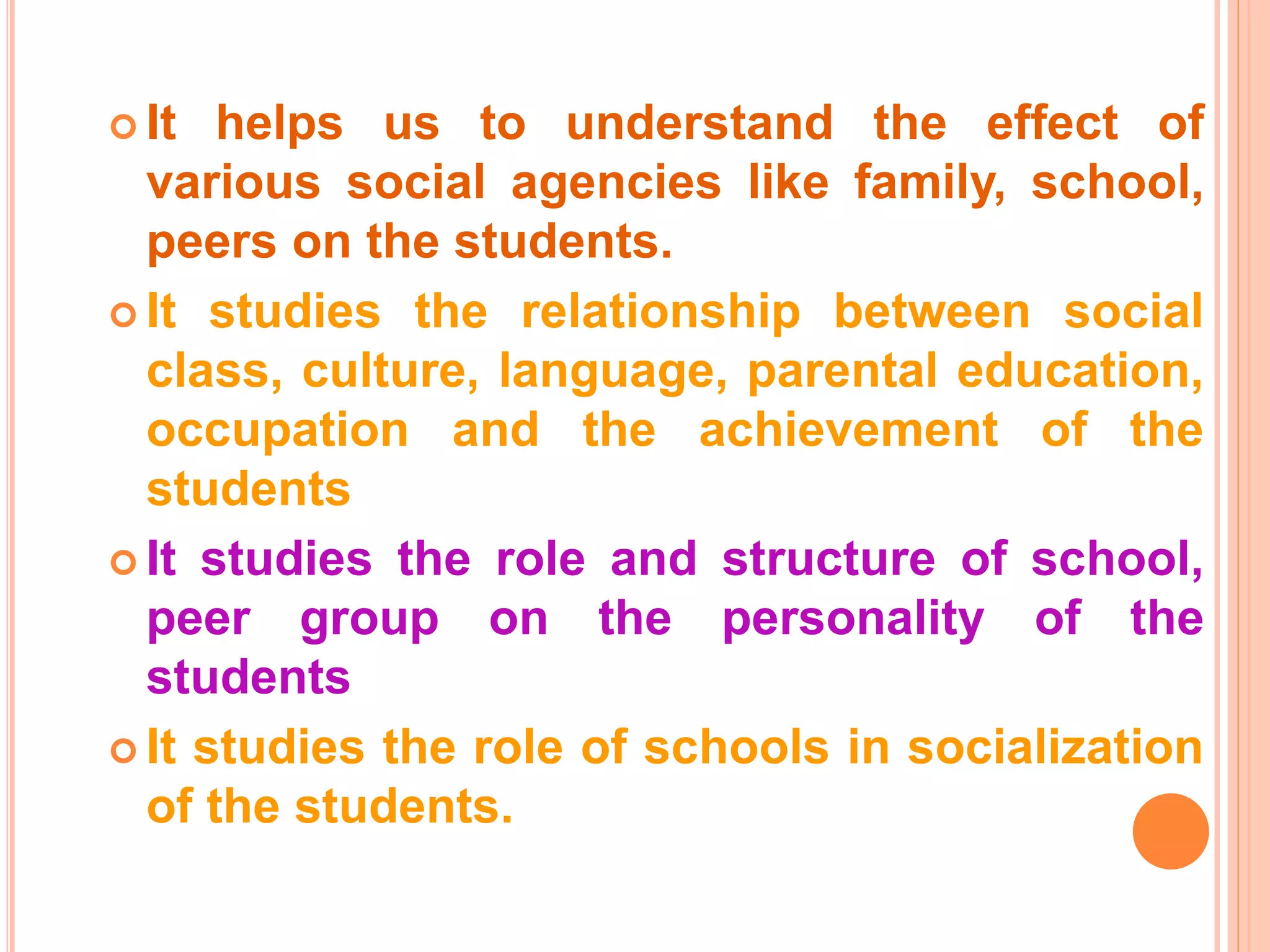 Meaning and scope of educational sociology | PPTX