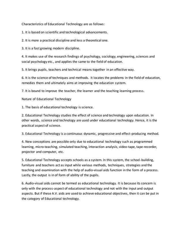 Meaning and scope of educational technology | DOCX