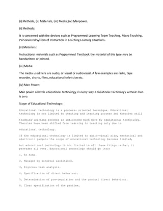 Meaning and scope of educational technology | DOCX