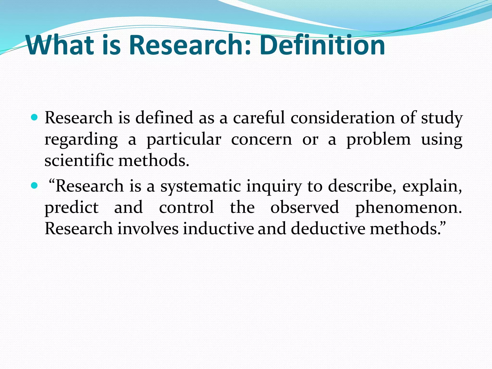 Meaning and types of research | PPTX | Undergraduate Education ...