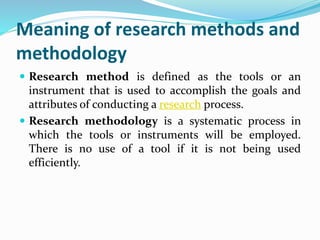 Meaning and types of research | PPTX
