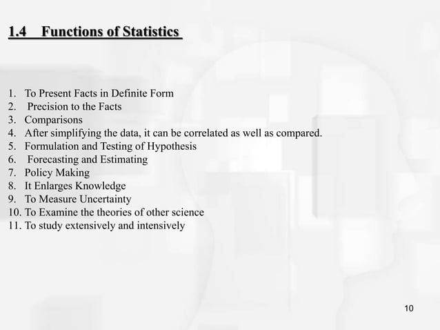 Meaning and uses of statistics | PPT | Science
