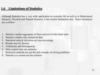 Meaning and uses of statistics | PPT