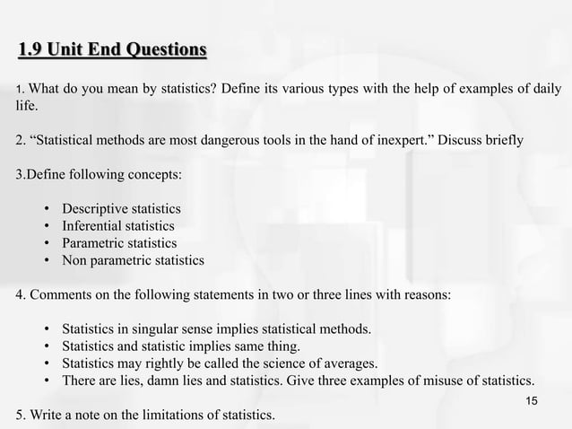 Meaning and uses of statistics | PPT | Science