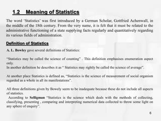 Meaning and uses of statistics | PPT