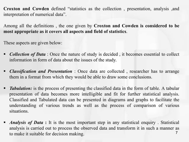 Meaning and uses of statistics | PPT | Science