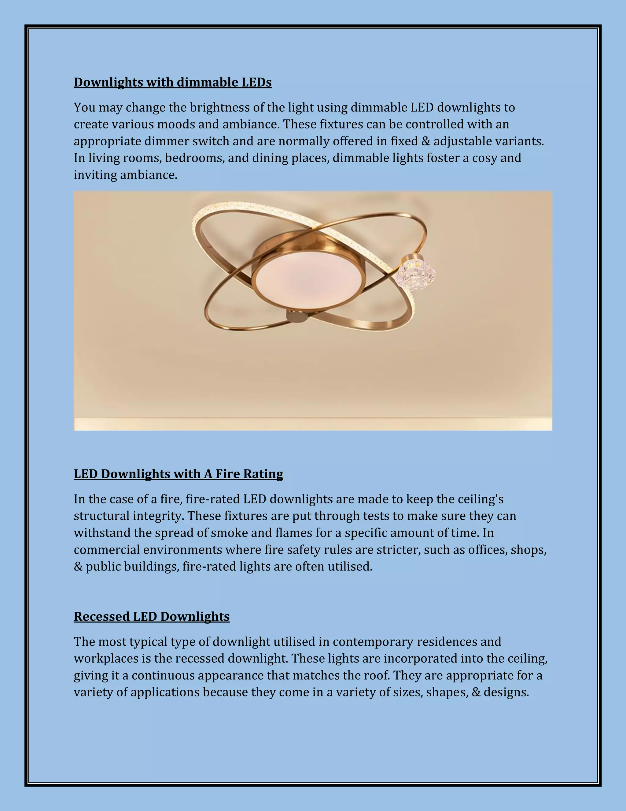 Meaning Applications & Types of LED Downlights- Soffit Lighting.pdf