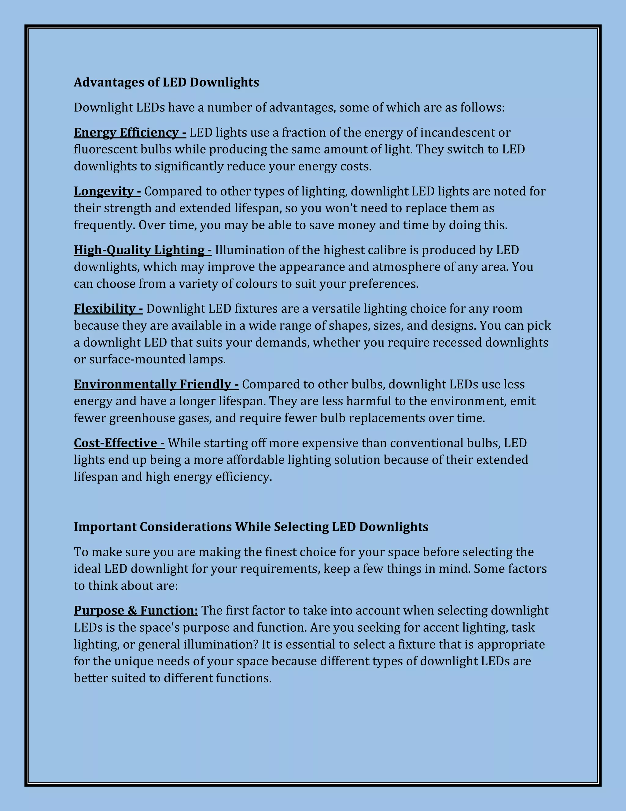 Meaning Applications & Types of LED Downlights- Soffit Lighting.pdf