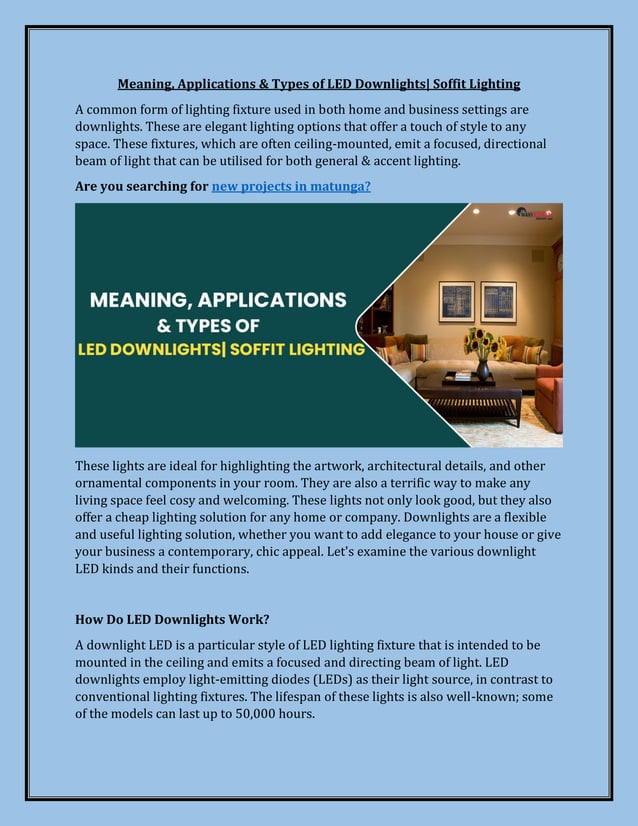 Meaning Applications & Types of LED Downlights- Soffit Lighting.pdf