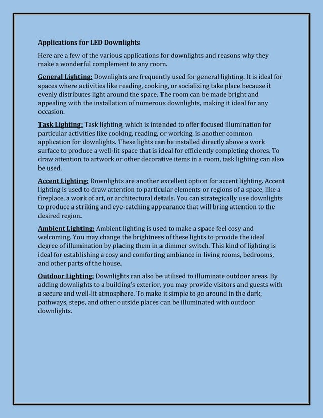 Meaning Applications & Types of LED Downlights- Soffit Lighting.pdf
