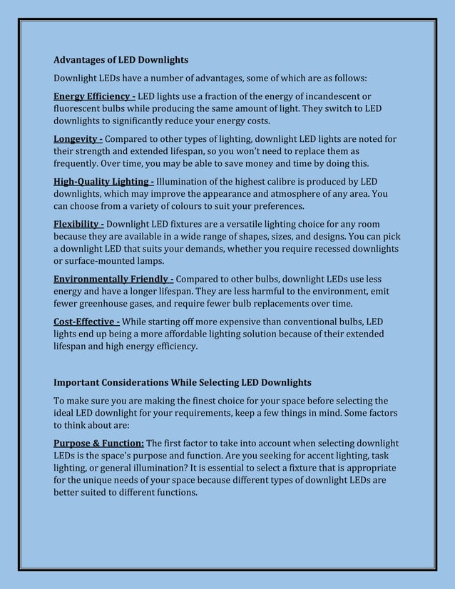 Meaning Applications & Types of LED Downlights- Soffit Lighting.pdf