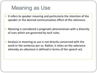 Meaning as use | PPT