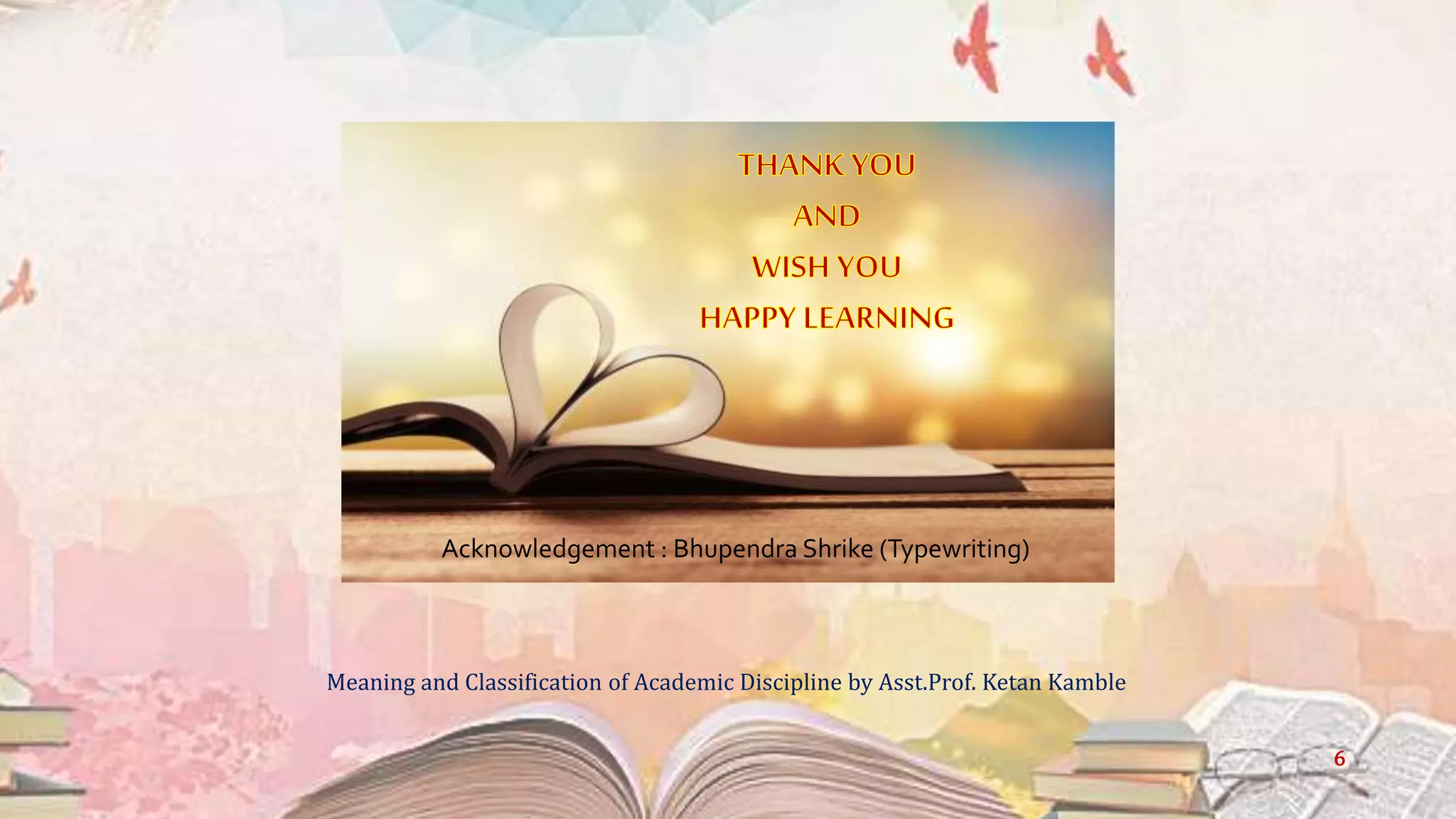 Meaning classification of academic discipline | PPTX