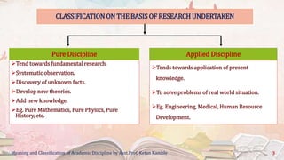 Meaning classification of academic discipline | PPTX