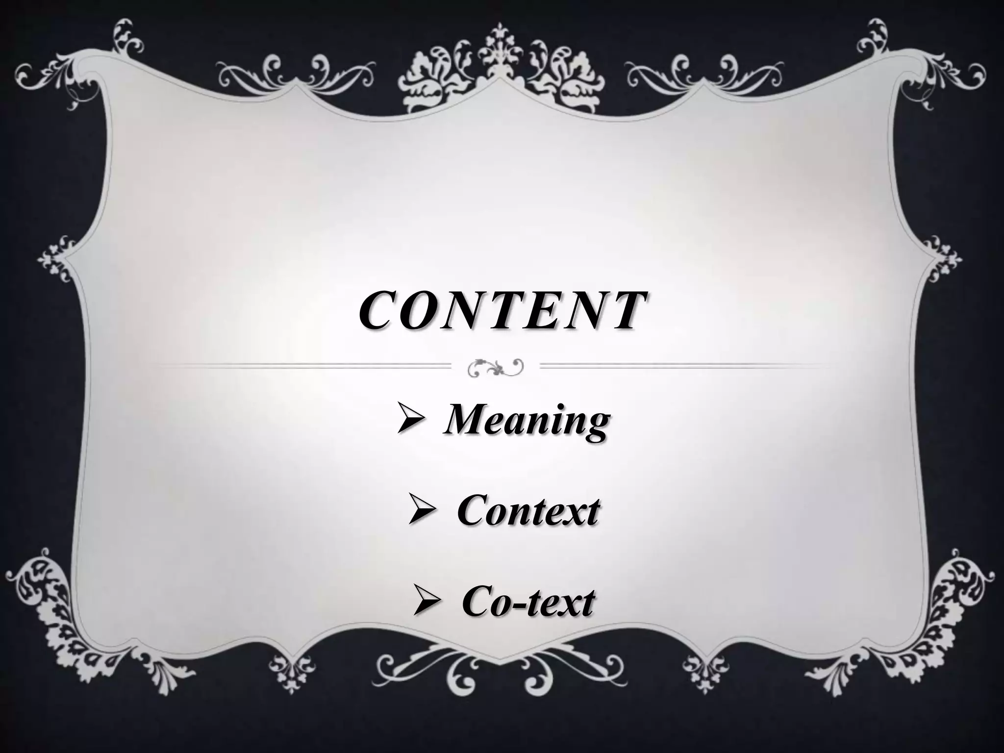 Meaning, context ,co text 2 | PPTX