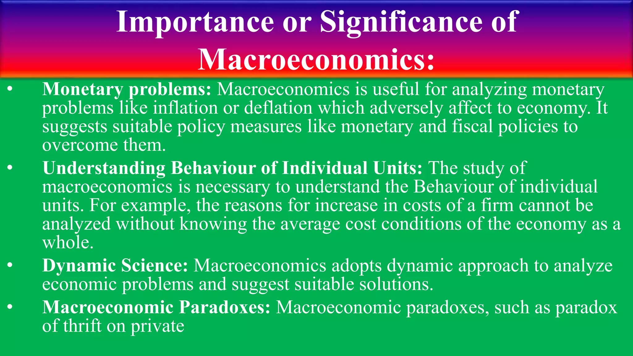 Meaning, definition, nature, scope, importance and limitation of macro ...