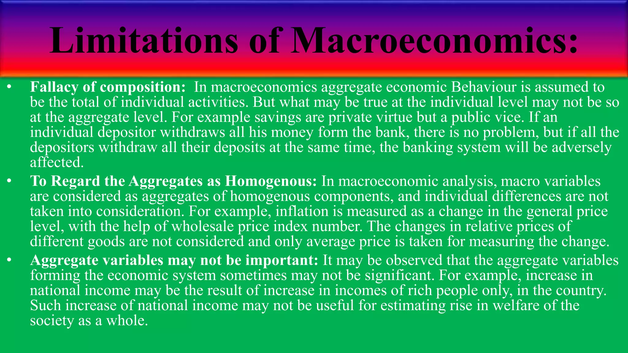 Meaning, definition, nature, scope, importance and limitation of macro ...