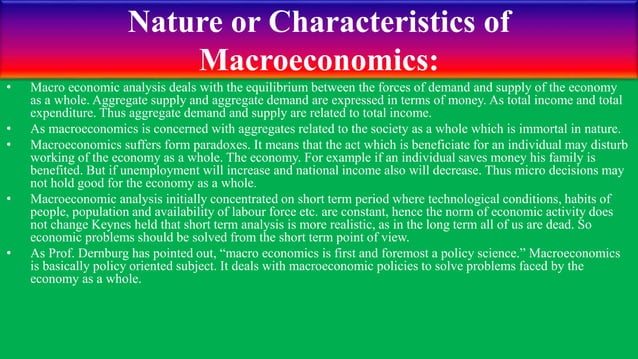 Meaning, definition, nature, scope, importance and limitation of macro ...