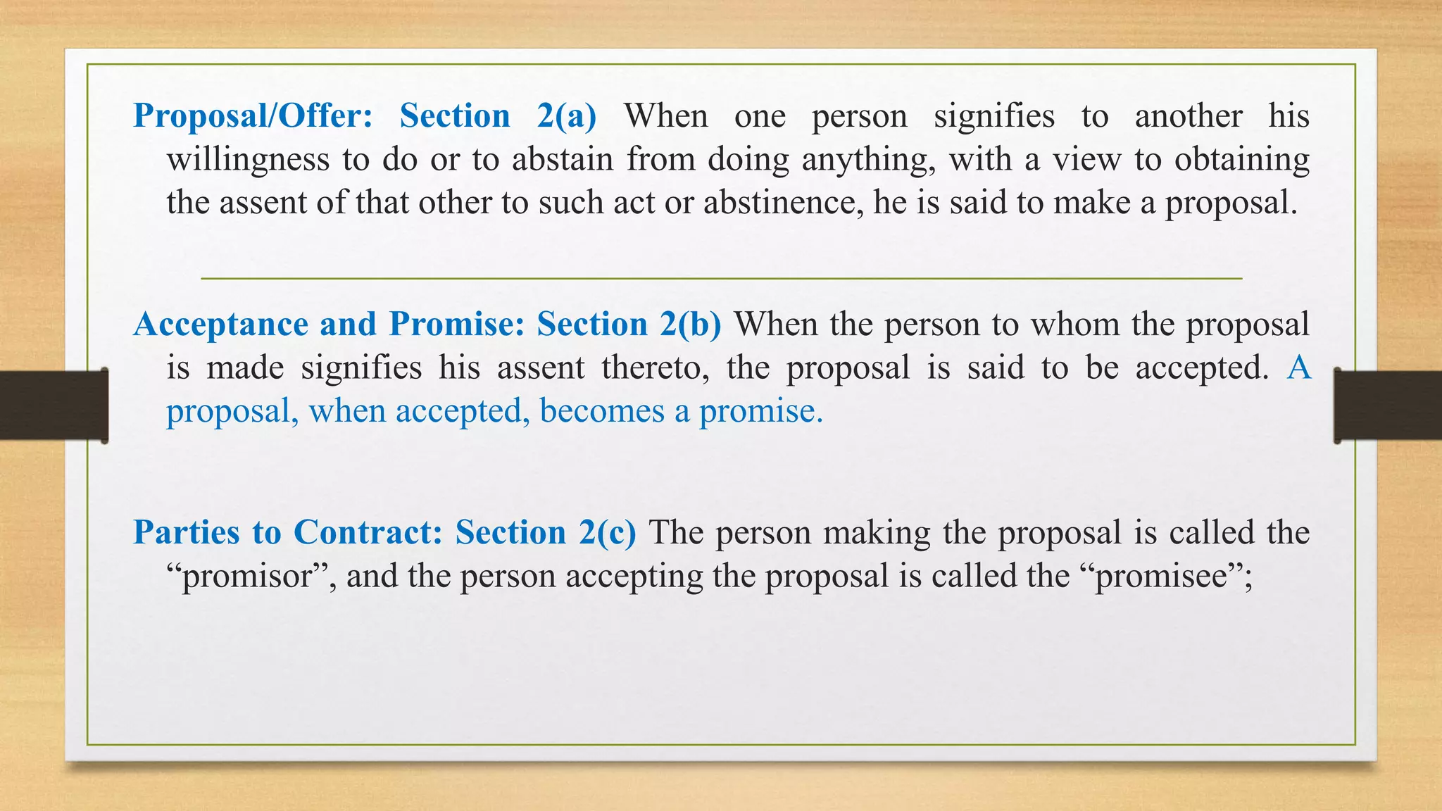 Meaning Definitions and Essentials Elements of a Valid Contract | PPT