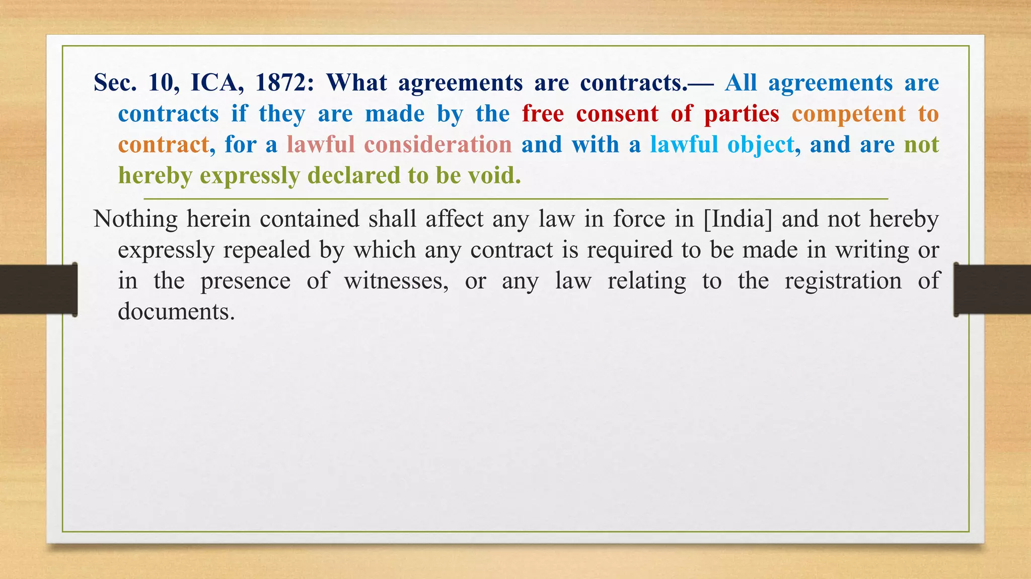 Meaning Definitions and Essentials Elements of a Valid Contract | PPT