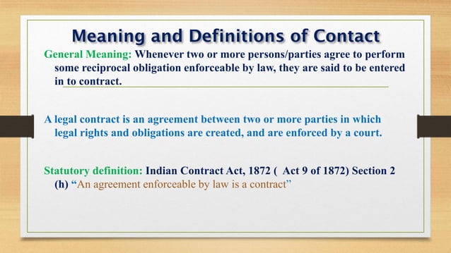 Meaning Definitions and Essentials Elements of a Valid Contract | PPT