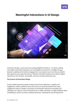 Meaningful Interactions in UI Design- yuj designs blog | PDF