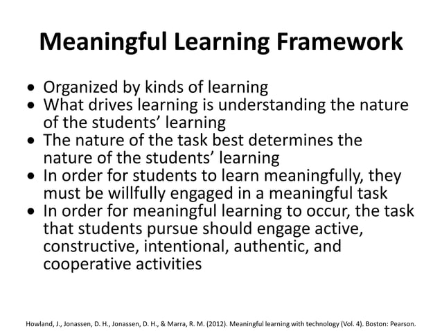 Meaningful Learning Framework | PPTX