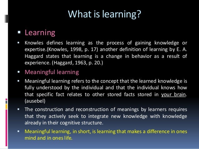 Meaningful learning