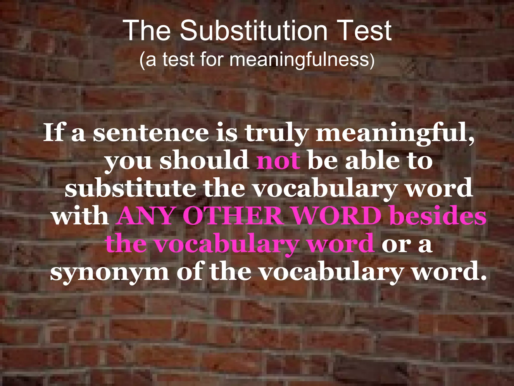 Meaningful Sentences | PPT