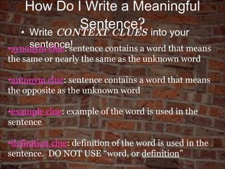 Meaningful Sentences | PPT