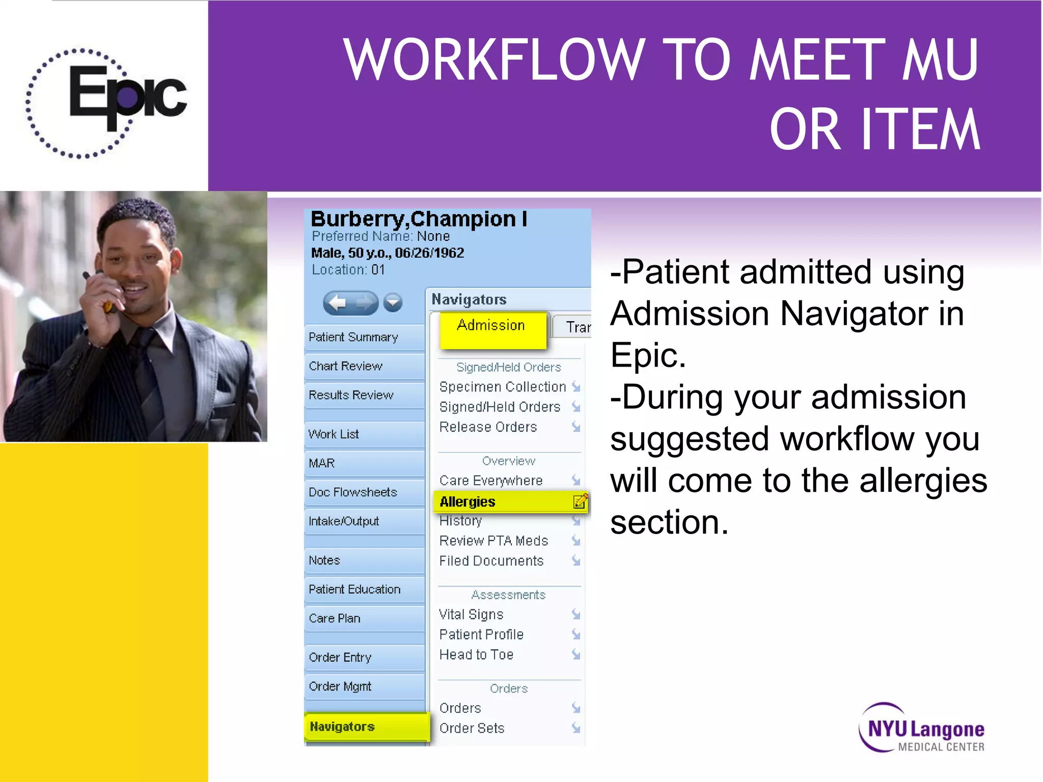 Meaningful use for NYU using Epic | PPT