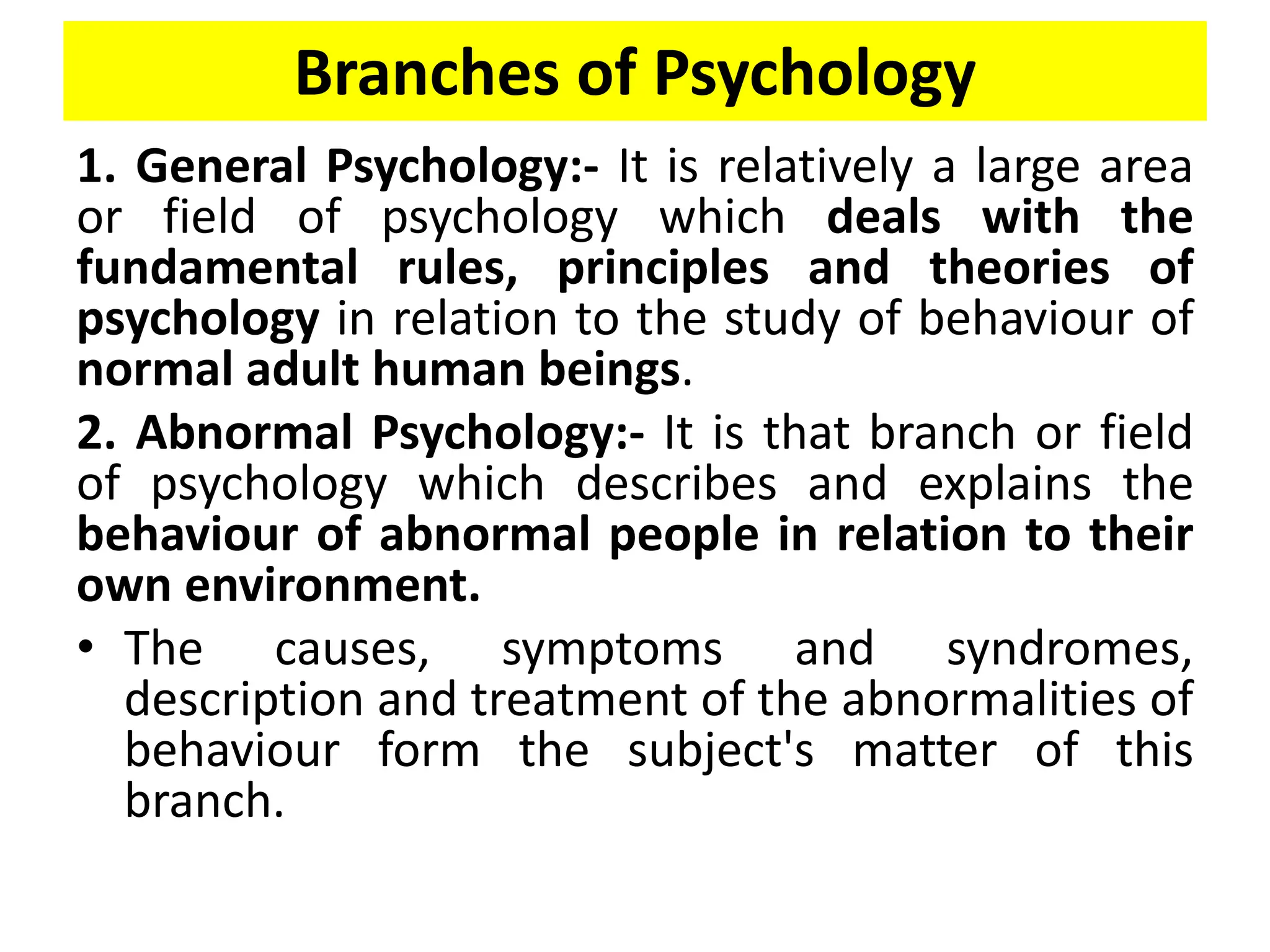 Meaning, Nature, Branches, and Types of Psychology | PDF