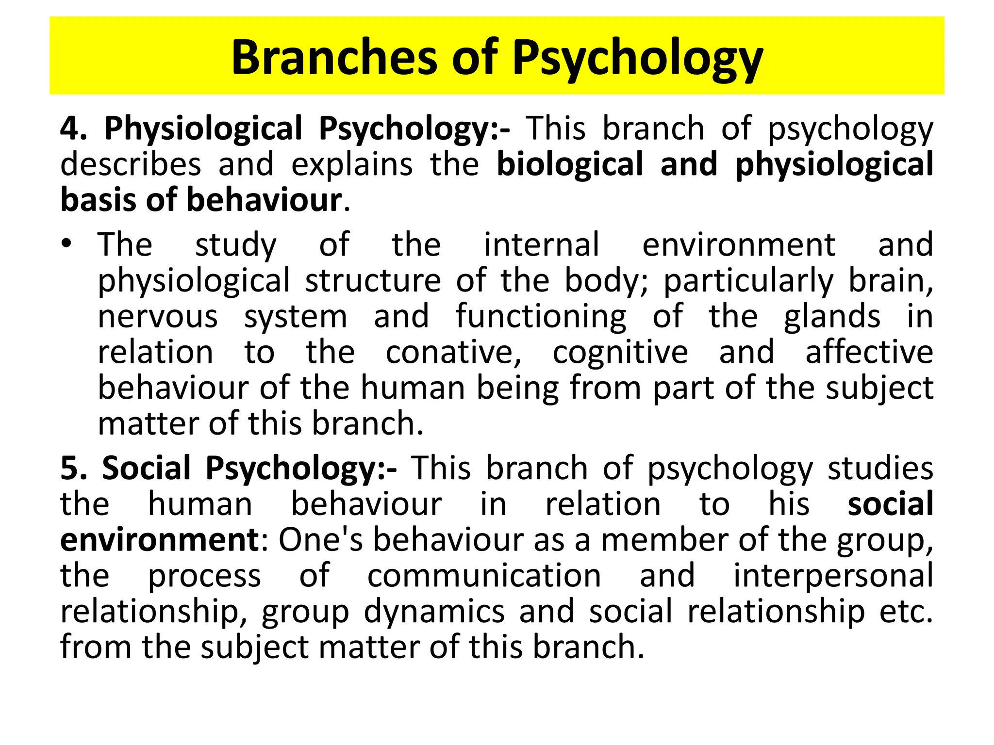 Meaning, Nature, Branches, and Types of Psychology | PDF