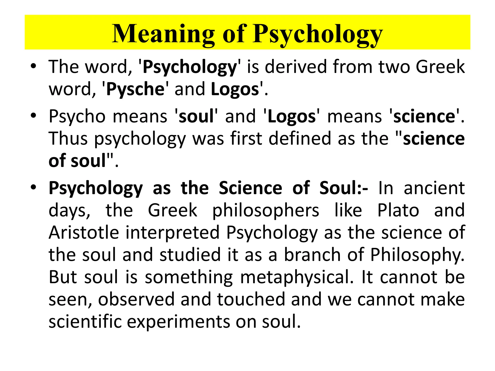 Meaning, Nature, Branches, and Types of Psychology | PDF