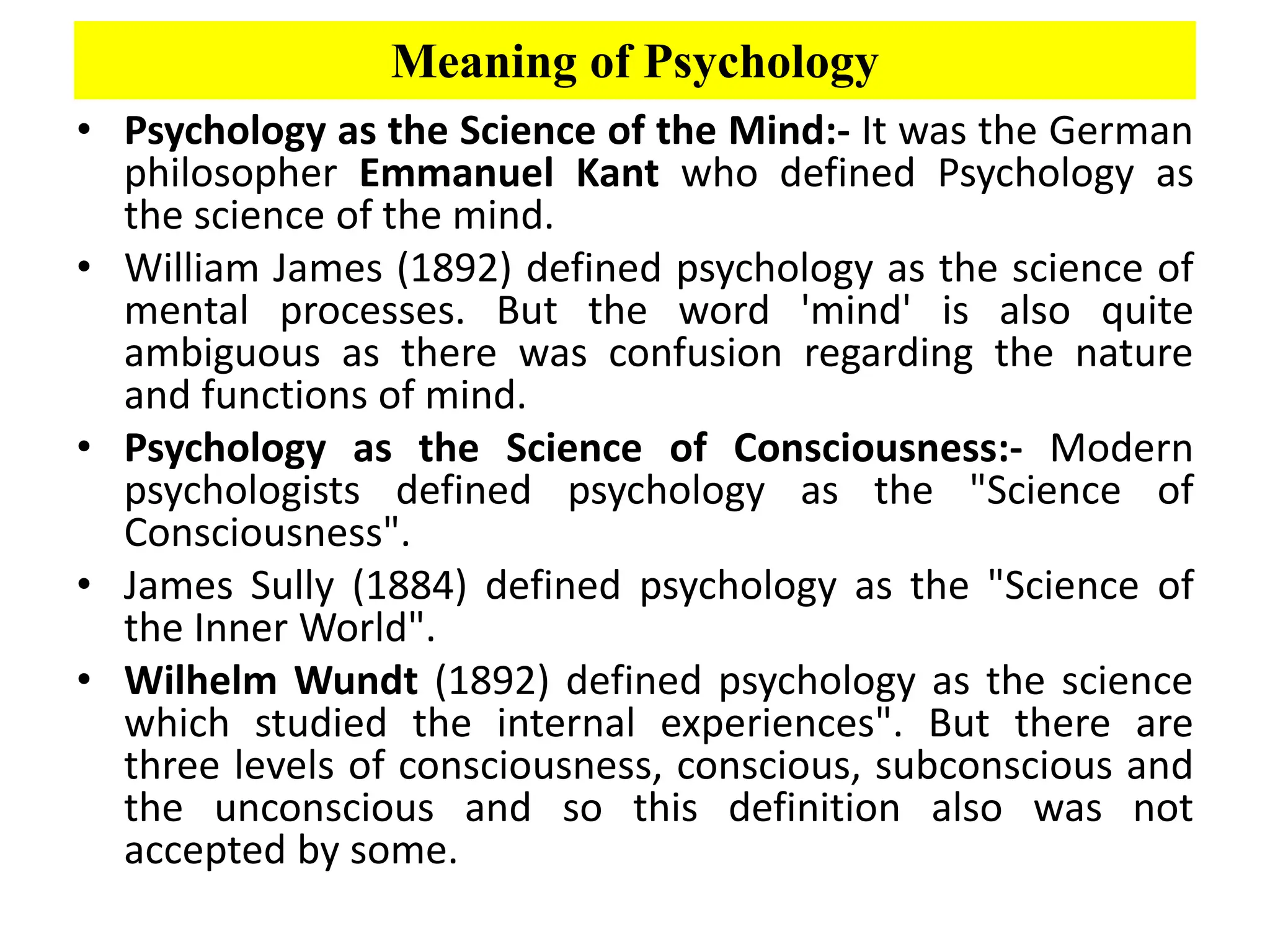 Meaning, Nature, Branches, and Types of Psychology | PDF
