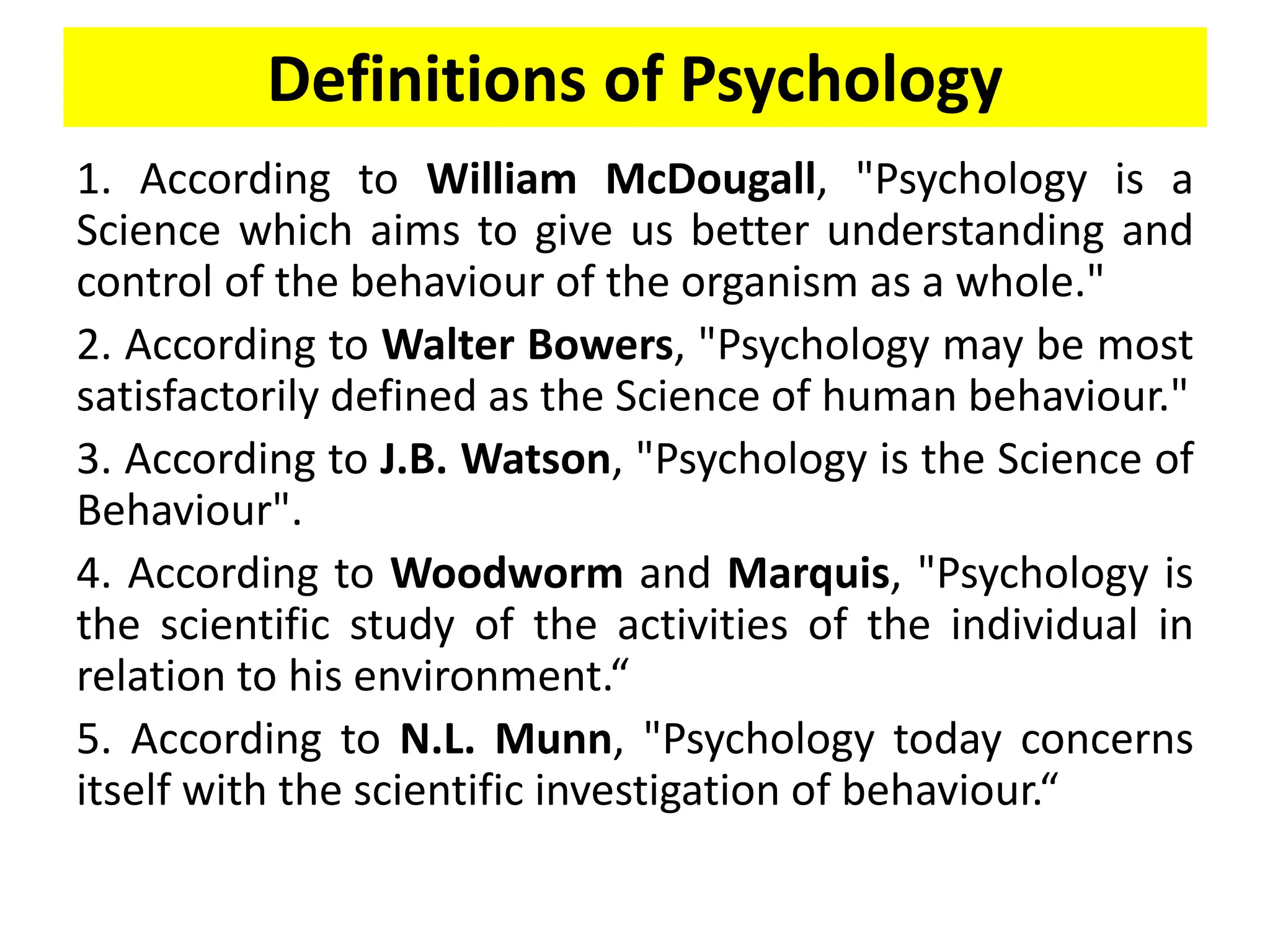 Meaning, Nature, Branches, and Types of Psychology | PDF