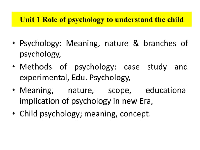 Meaning, Nature, Branches, and Types of Psychology | PDF