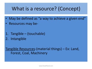 Meaning & nature of resources | PPTX