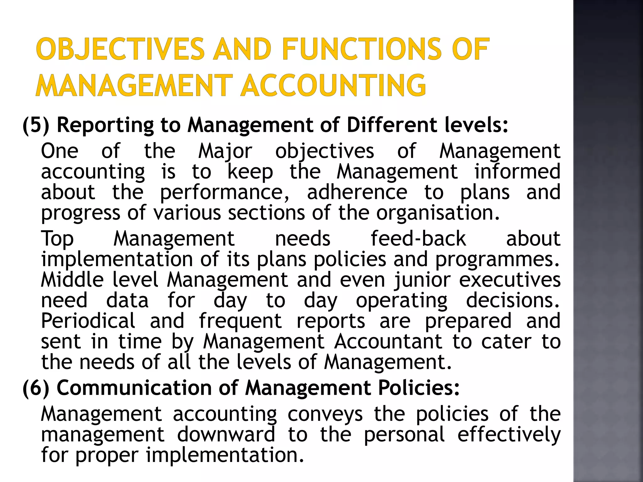 Meaning of management accounting & it objectives | PPT