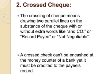 Meaning of Banking Instrument | PPT