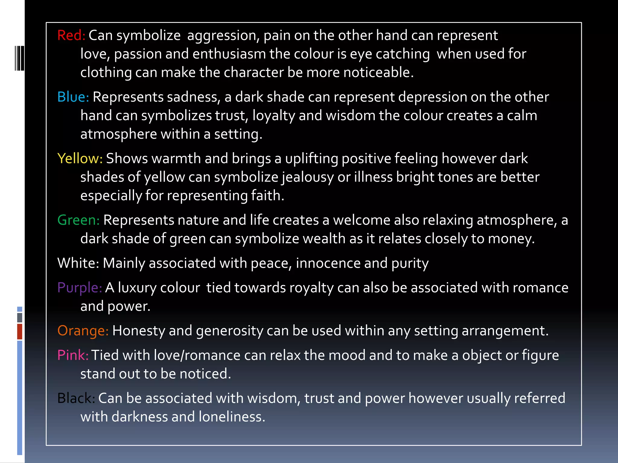 Meaning of colour | PPTX | Style & Fashion