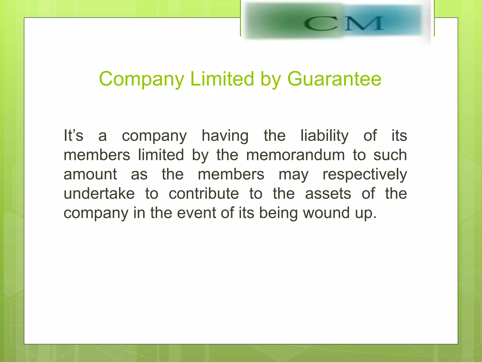 Meaning of company and its kinds | PPTX