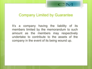 Meaning of company and its kinds | PPTX