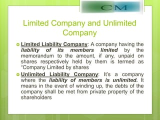 Meaning of company and its kinds | PPTX