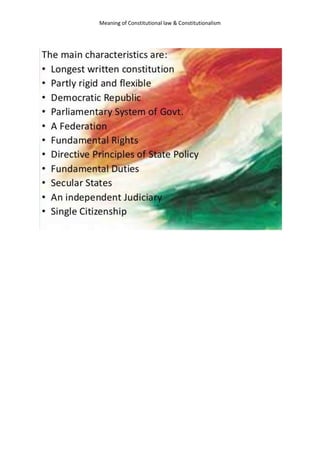 Meaning of constitutional law AND constitutionalism | PDF