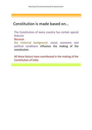 Meaning of constitutional law AND constitutionalism | PDF